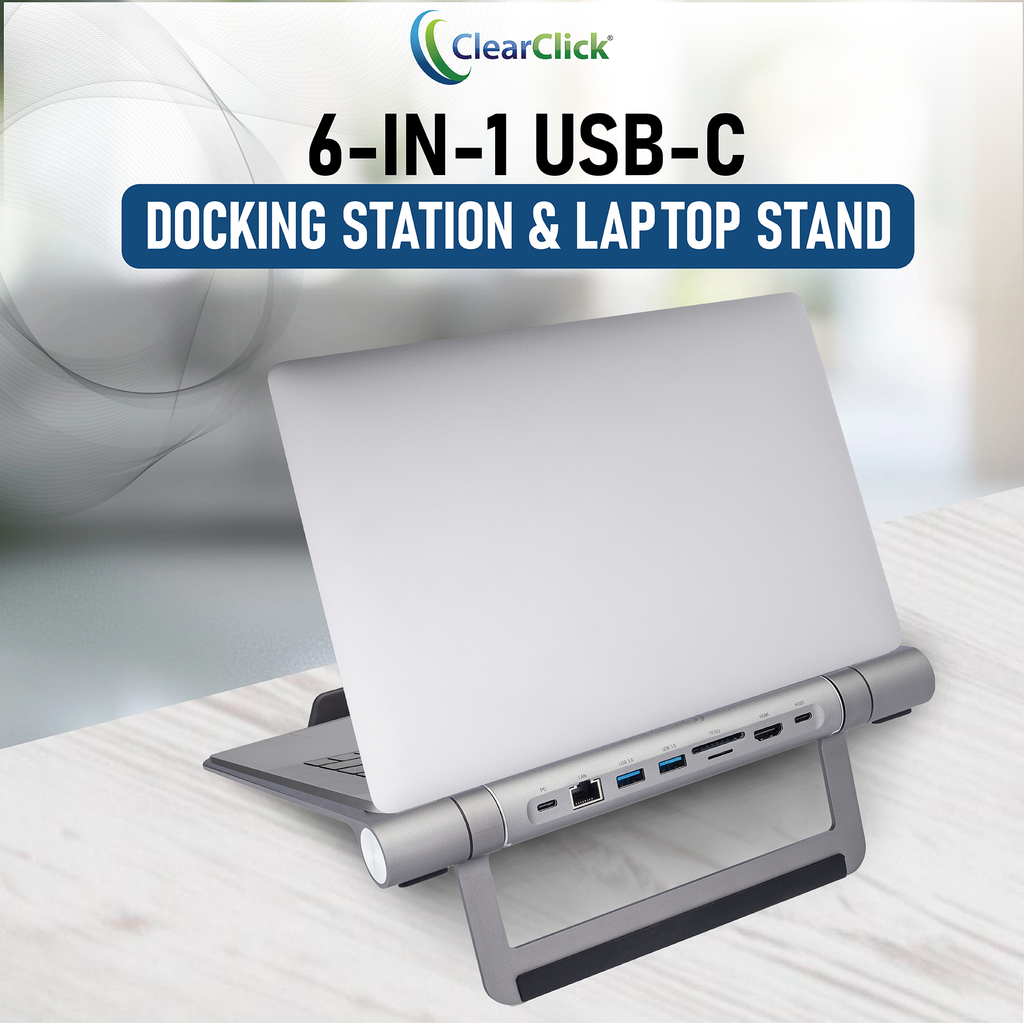6-in-1 USB-C Portable Docking Station & Laptop Stand | With USB Ports ...